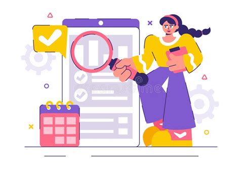 Market Research And Analysis Vector Illustration With Team Management