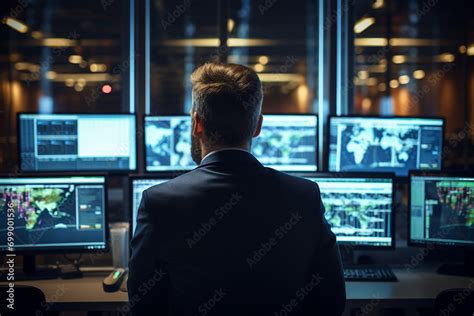 Generative AI Conceptual Portrait Of Successful Business Person Man Woman Hacker Programmer In