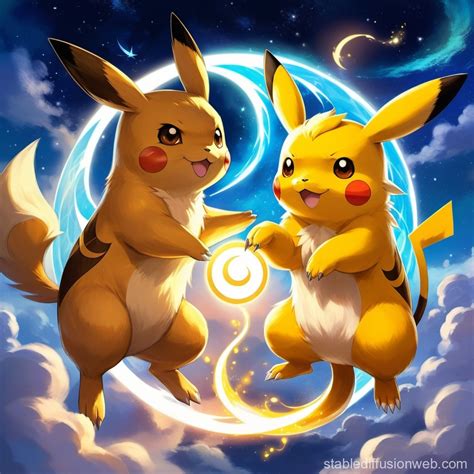 Raichu Und Pikachu Tanzen