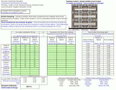 Irrigation Spreadsheets Excel — Db