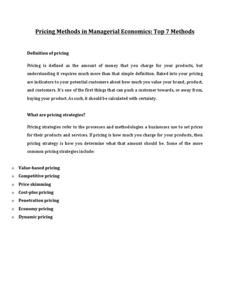 Unit Iii Cost And Pricing Methods In Managerial Economics Pdf Long Run And Short Run Pricing