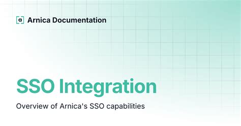 Sso Integration Arnica Documentation