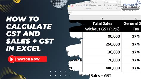 How To Calculate Gst And Sales Gst In Excel