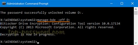 How To Decrypt BitLocker Encrypted Drive From Command Line Password