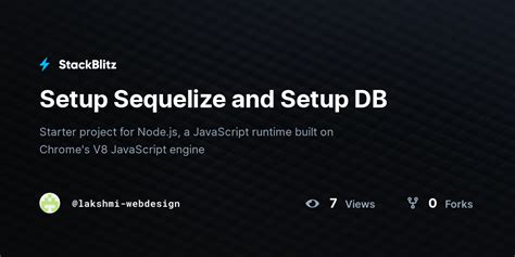 Setup Sequelize And Setup Db Stackblitz