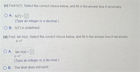 Solved Use The Graph Of H In The Given Figure To Find The Chegg Com