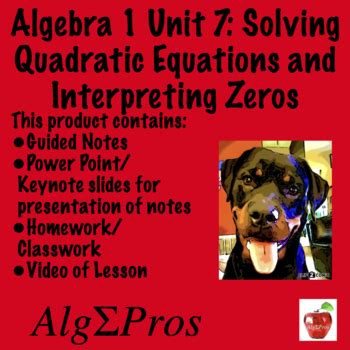 Algebra Solving Quadratics Interpreting Zeros With Video Of Lesson