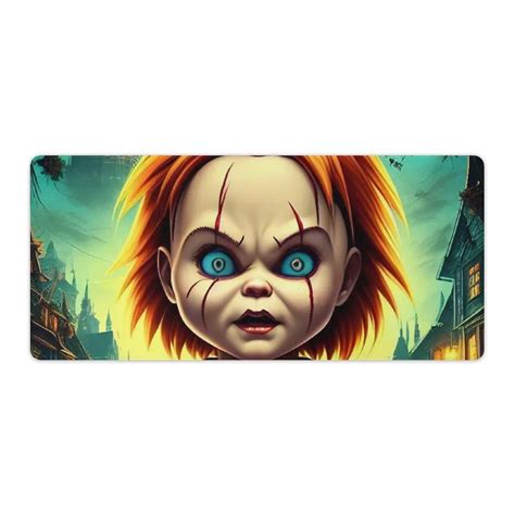 Chucky Horror Extended Gaming Mouse Pad No Sliped Large Desk Mat Stitched Edge Keyboard Mat
