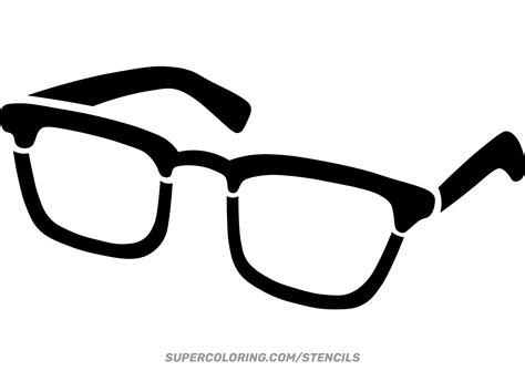 Stencil Of Nerd Glasses Free Printable Papercraft Templates