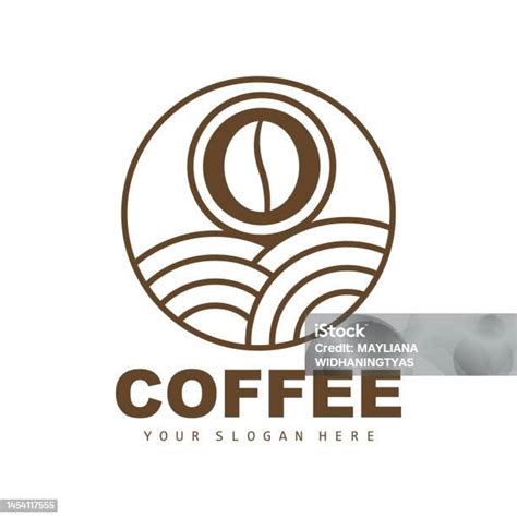 갈색 컬러 벡터 일러스트레이션의 커피 콩 음료 로고 디자인 구이에 대한 스톡 벡터 아트 및 기타 이미지 구이 로고 커피