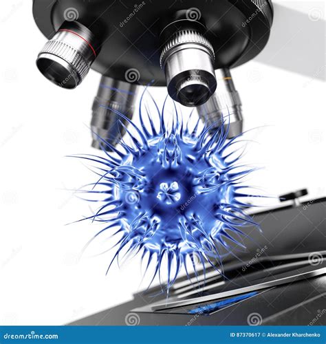 Objective Lens Of Modern Laboratory Microscope Extreme Closeup Stock Image