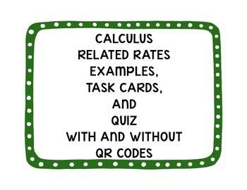 A Green And White Sign That Says Calculators Related Rules Examples Task Cards And Quiz With