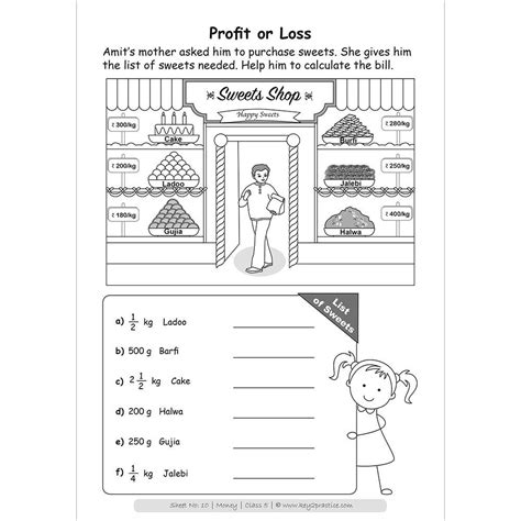 Class 5 Maths Money Activity Based Worksheets Key2practice Worksheets Library