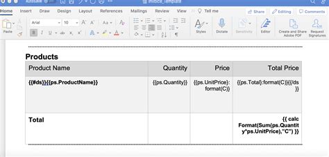 How To Add Calculations In Word Docx Report Templates Using C Gcdocuments