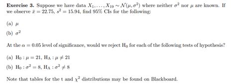 Solved Exercise 3 Suppose We Have Data X1 X19~n 1
