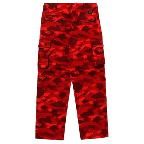A Bathing Ape Men Color Camo 6 Pocket Pants Red