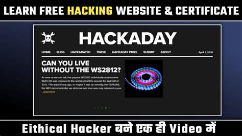 Best Learn Ethical Hacking Full Course With Certificate 🔥 Practice Hacking Youtube