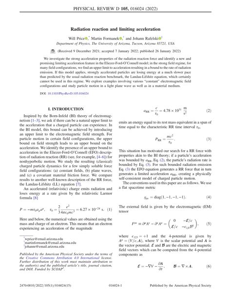 Pdf Radiation Reaction And Limiting Acceleration