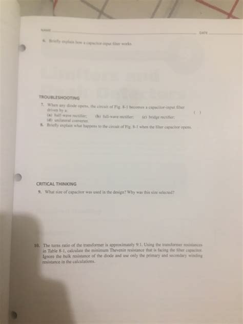 Experiments Manual The Capacitor Input Filter