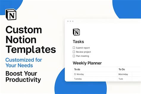 Design Custom Notion Templatenotion Templateworkflow Integration By