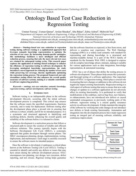 Pdf Ontology Based Test Case Reduction In Regression Testing