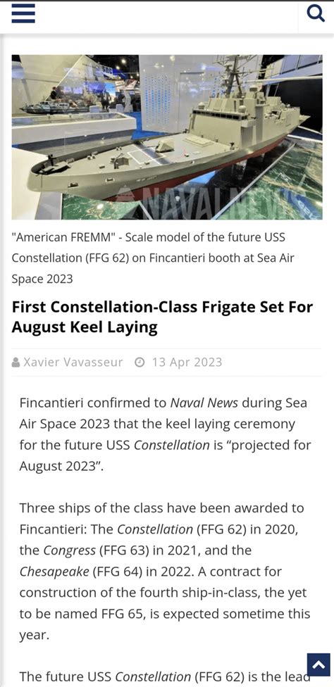Thoughts On The New Constellation Class Frigates Rwarships