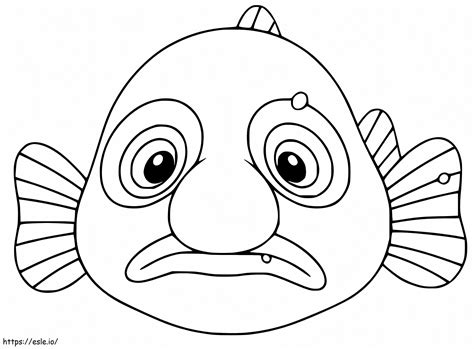 Cartoon Blobfish Coloring Page