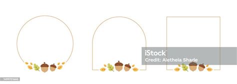 귀여운 봄 가을 프레임 기하학적 모양 테두리 템플릿 세트 판매 게시물 프로모션 포스터 배너 초대장 또는 인사말 카드 벡터 그림입니다 0명에 대한 스톡 벡터 아트 및 기타