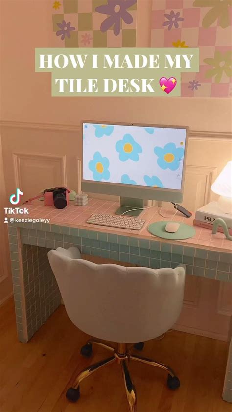 HOW I MADE MY TILE DESK Diy Tile Diy Desk Tile Desk