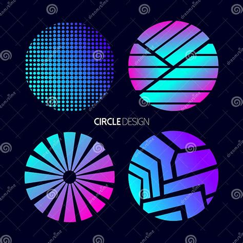 Circle Design Set With Abstract Geometry Shapes Stock Vector Illustration Of Circular Mandala