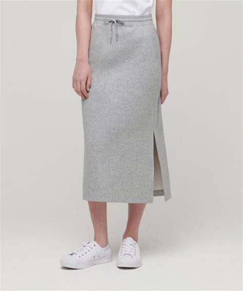 무신사 스탠다드 우먼즈 플랫 테리 스웨트 롱 스커트 [미디엄 그레이] 위시버킷