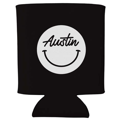 Austin Cursive Smile Koozie Frankie Jean
