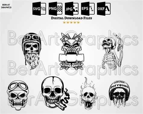 Skeleton Skull Svg Bundle Skull Svg Skull Cricut Svg Skull Cut Files