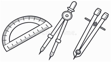 Precision Drafting Tools Ruler Compass Symbolizing Design Education Vector Design Generative