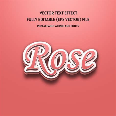 Rose 3d Text Style Effect For Eps Vector Text Effect Masterbundles