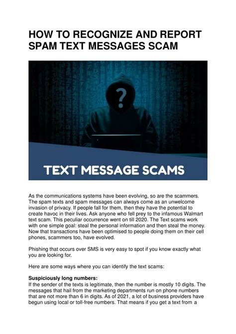 PPT HOW TO RECOGNIZE AND REPORT SPAM TEXT MESSAGES SCAM Converted