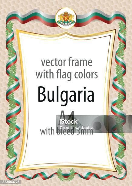 프레임 및 팔의 외 투와 테두리와 불가리아 국기의 색깔을 가진 리본 공란에 대한 스톡 벡터 아트 및 기타 이미지 공란 교육 디자인 Istock