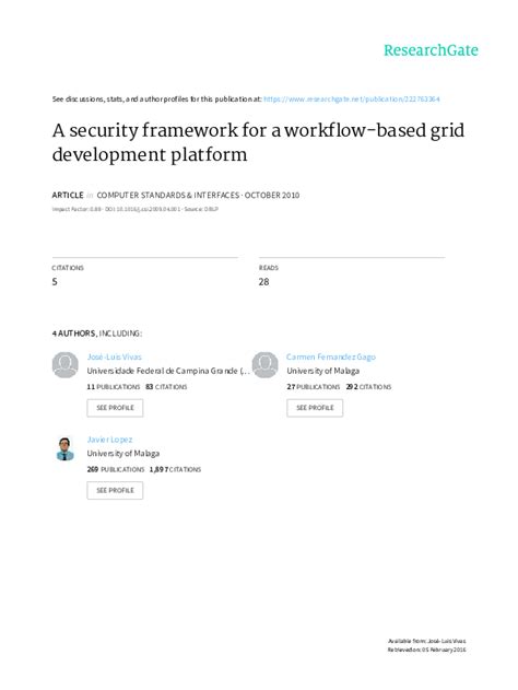 Pdf A Security Framework For A Workflow Based Grid Development Platform