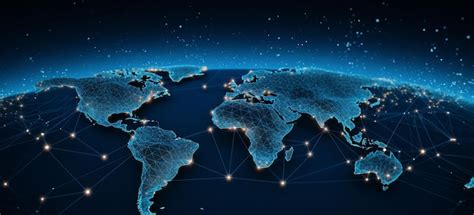 A World Map As The Background With Interconnected Lines And Nodes Symbolizing Global Connections