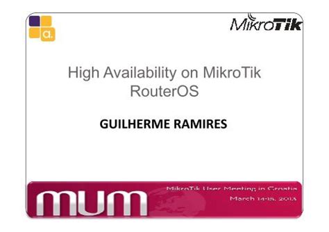 High Availability On Mikrotik Routeros Mum
