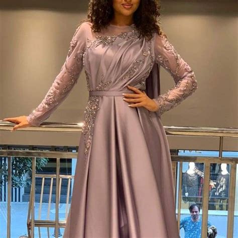 مدل لباس ساتن بلند و پوشیده مدل پیراهن ساتن بلند مجلسی