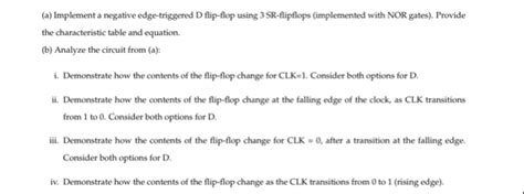 Solved A ﻿implement A Negative Edge Triggered D Flip Flop