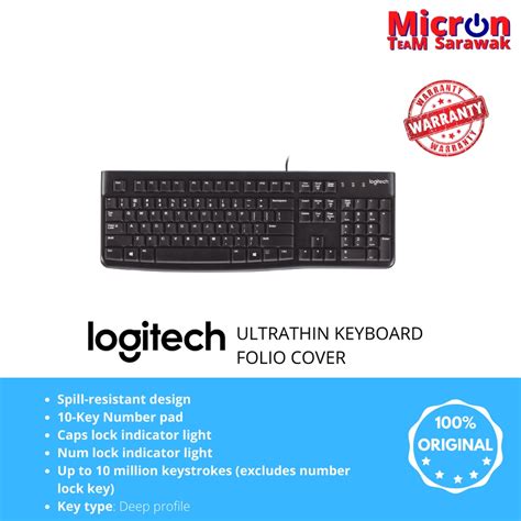 Logitech K120 Compact USB Wired Keyboard Shopee Malaysia