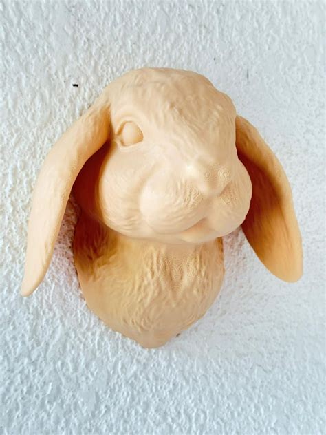 Bunny Head Wall Mount 3d Printing Stl File Rabbit Head Hare Statue