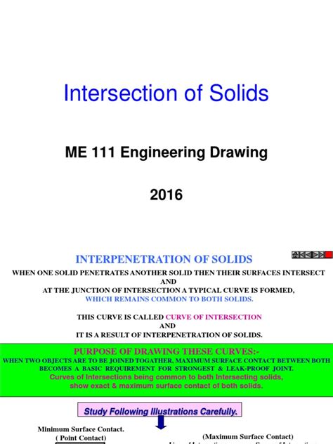 Intersection Of Solids Me 111 Engineering Drawing Pdf Geometry Geometric Shapes