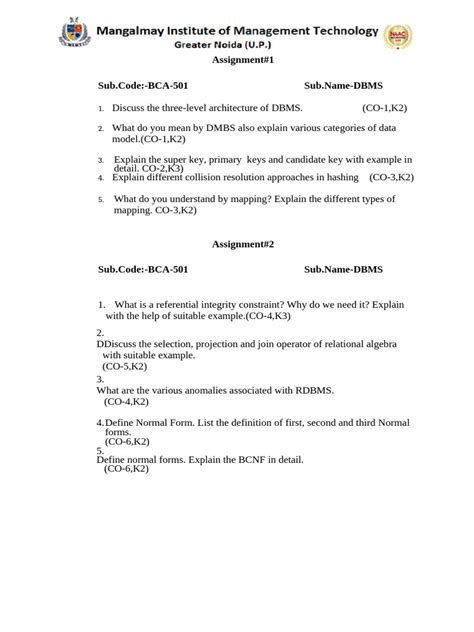 Assignment Dbms Pdf