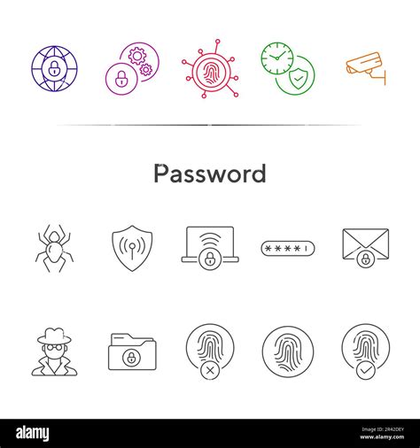 Password Line Icons Stock Vector Image And Art Alamy