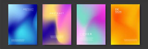 현대 추상 흐린 색상 그라데이션 패턴으로 설정된 흐린 배경입니다 브로셔 포스터 배너 전단지 및 카드를 위한 템플릿 컬렉션입니다 벡터 그림입니다 0명에 대한 스톡 벡터 아트