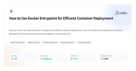How To Use Docker Entrypoint For Efficient Container Deployment Labex