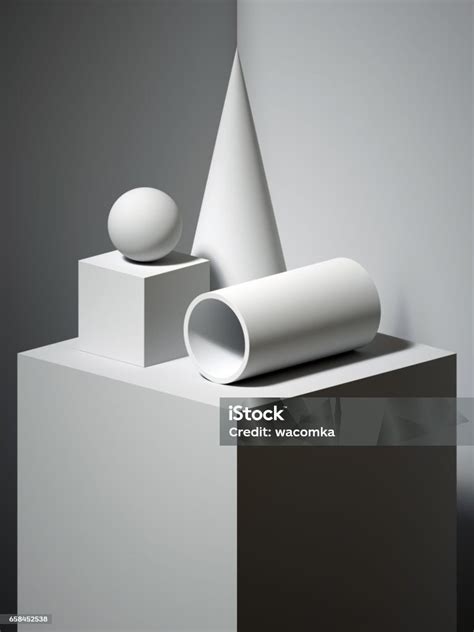 3d 렌더링 조각 기본 모양 간단한 미술 블록 콘 공 실린더 큐브 고전 예술 빛과 그림자 0명에 대한 스톡 사진 및 기타 이미지 Istock